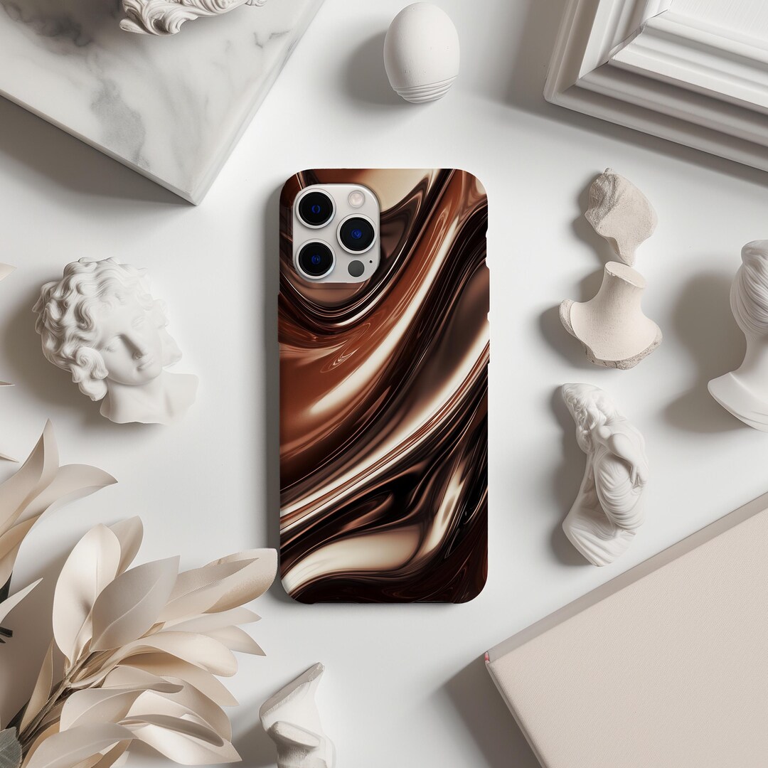 Mocha Mousse Phone Case | Brown Texture Molten Design | Art Cover for ...