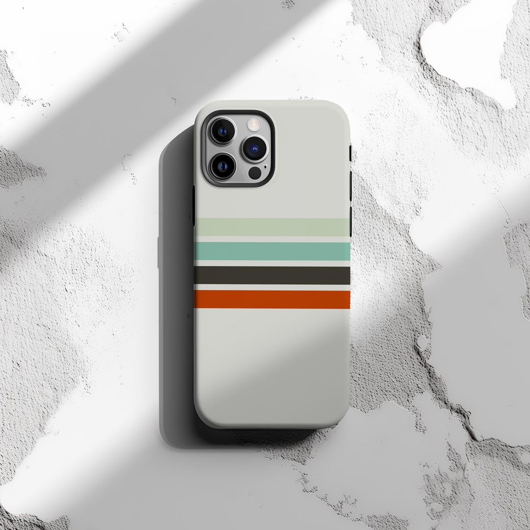Retro Stripes Grey Green Black Red Case Design Pattern Phone Case ...