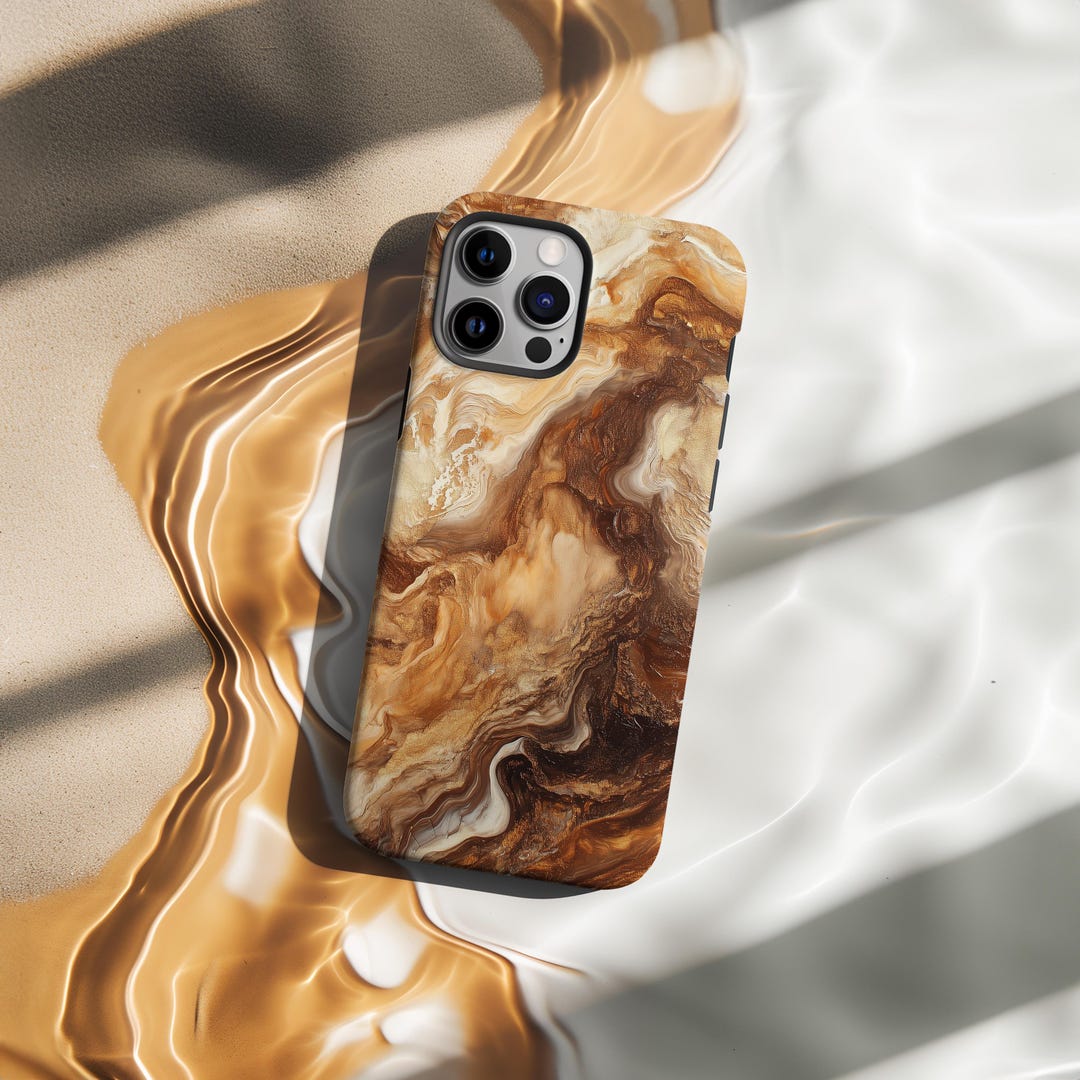 Mocha Mousse Color Phone Case | Modern Art Beige Brown Design | Cover ...