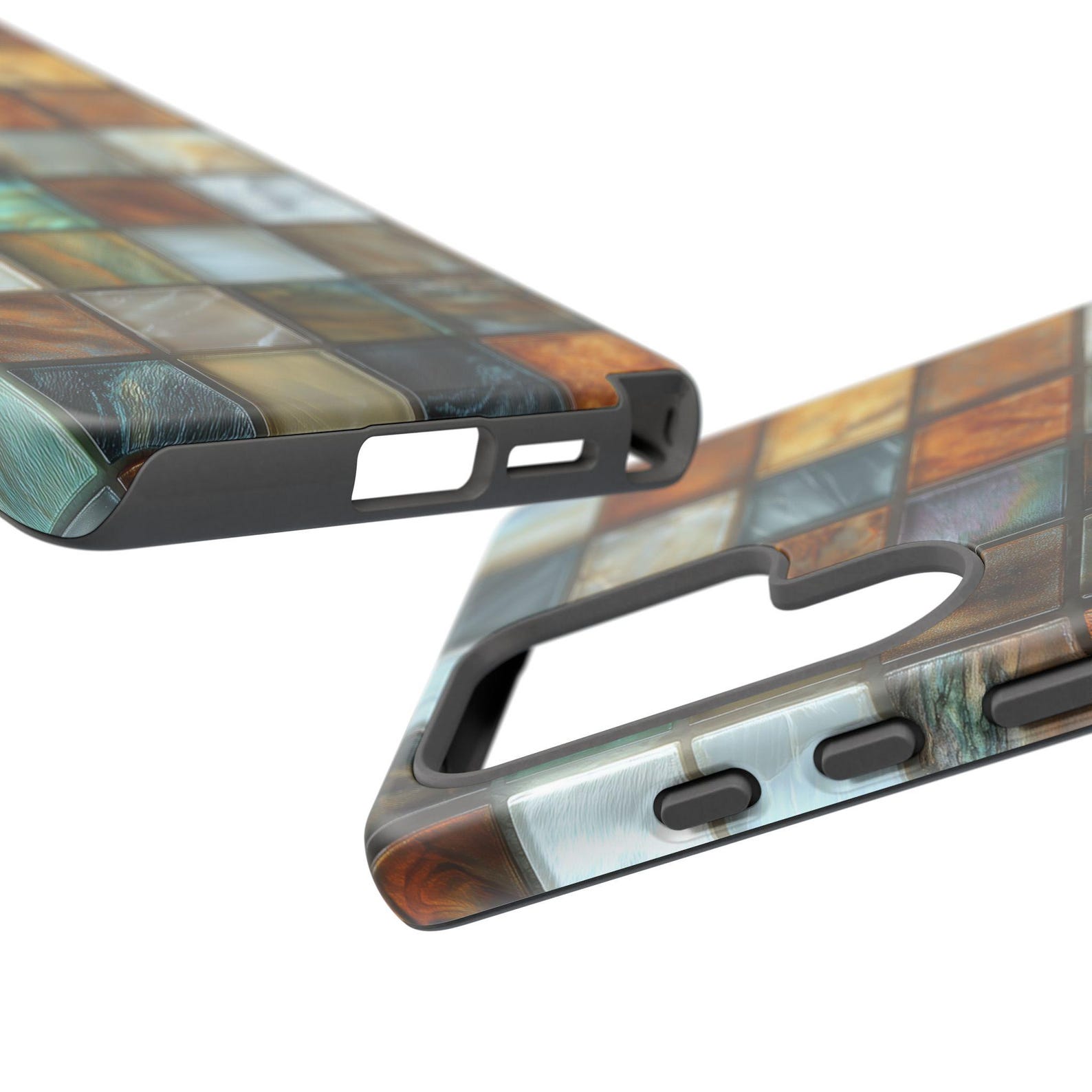 Mosaic Print Phone Case Tile Elegant Colorful Square Design Cover for ...