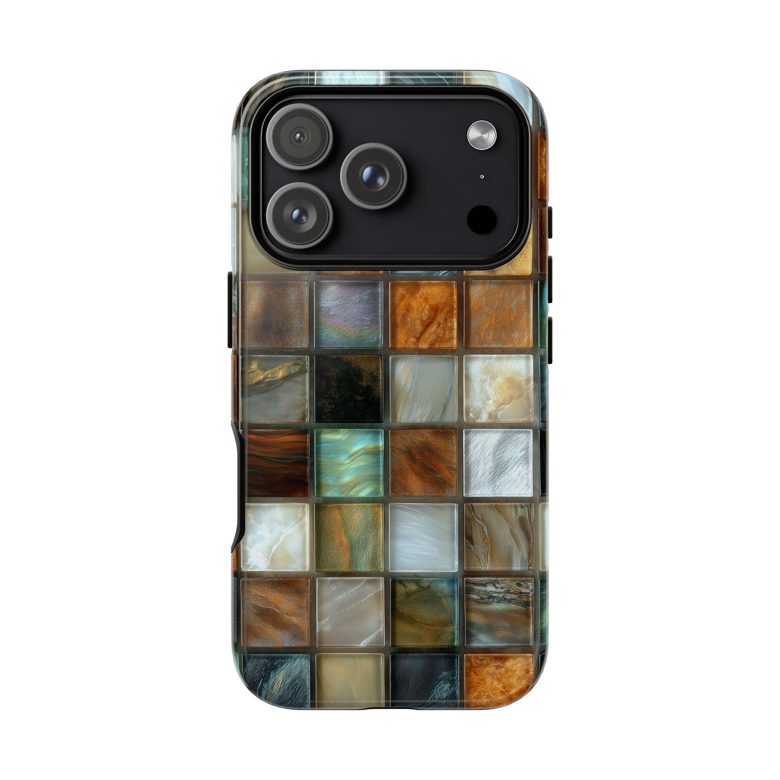 Mosaic Print Phone Case Tile Elegant Colorful Square Design Cover for ...