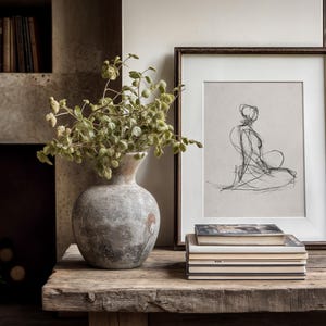 Abstract Figure Drawing Printable Wall Art – Modern Gesture Sketch ...