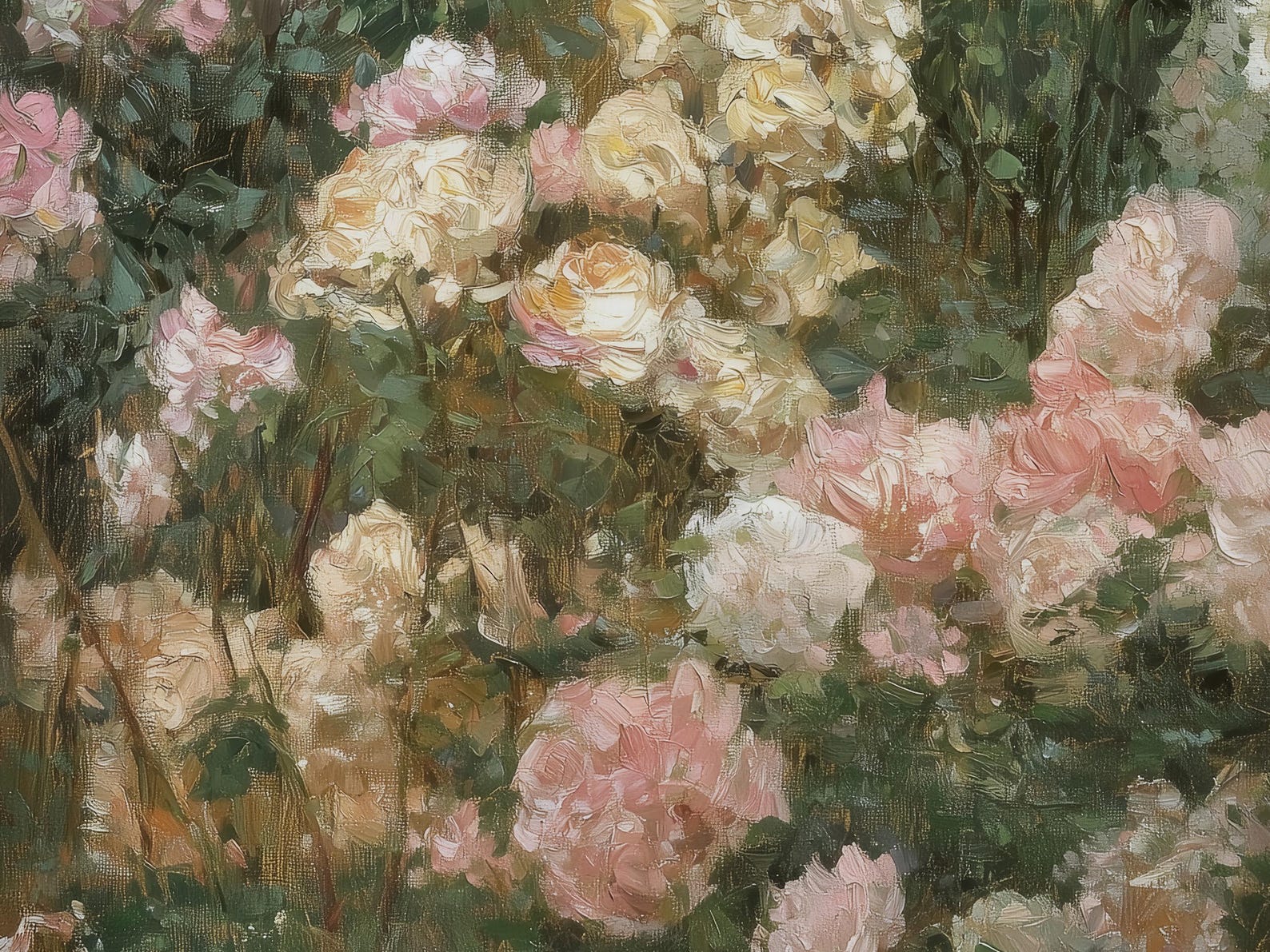 Blooming Roses Printable – Impressionist Floral Wall Art – Romantic ...
