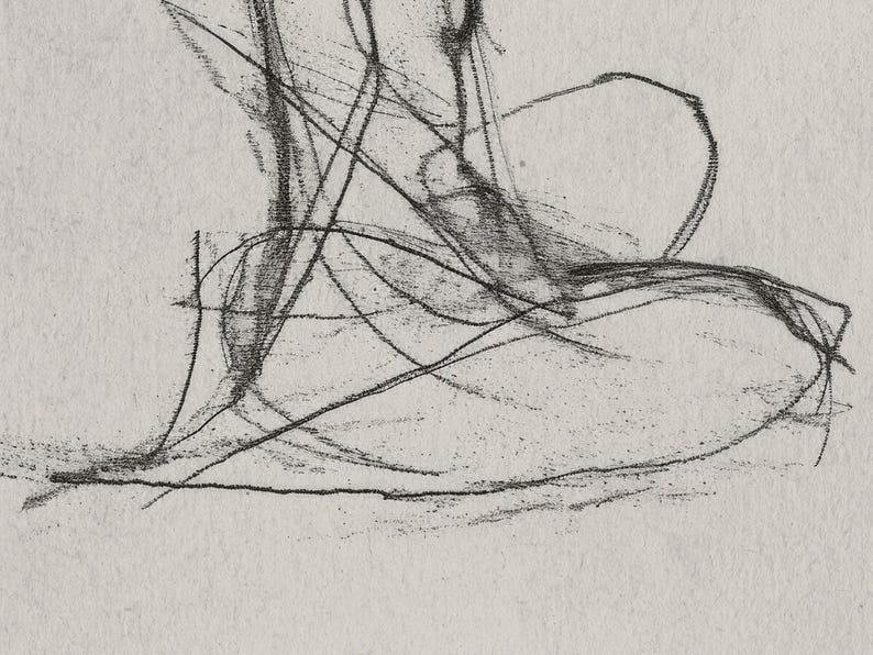Abstract Figure Drawing Printable Wall Art – Modern Gesture Sketch ...