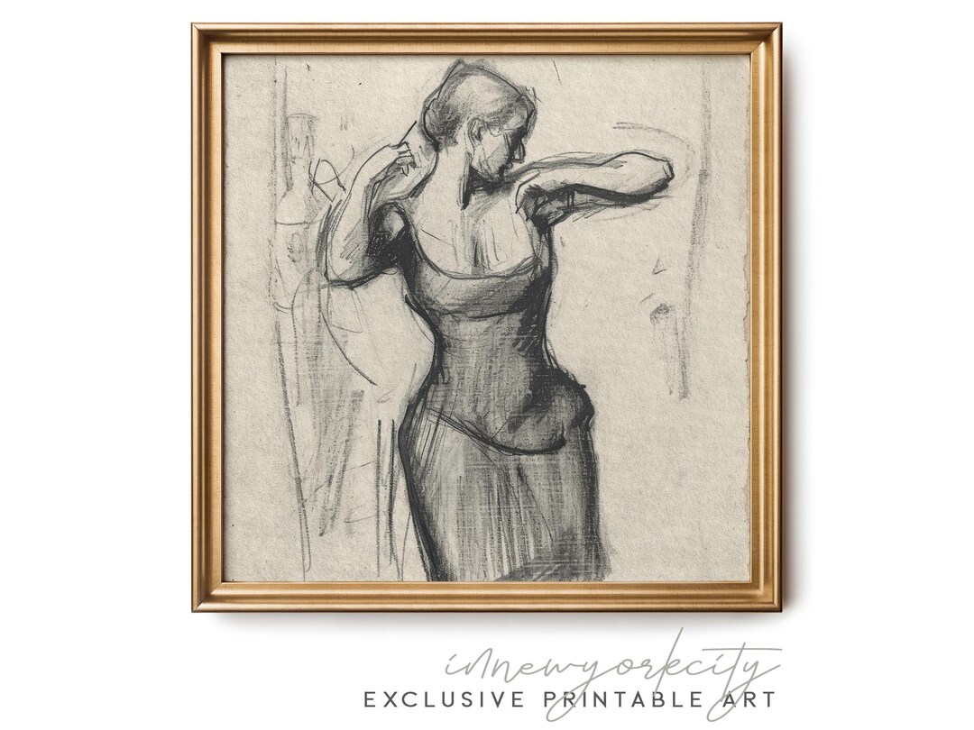 Vintage Ballet Dancer Digital Wall Art Print – Classical Dance Figure ...