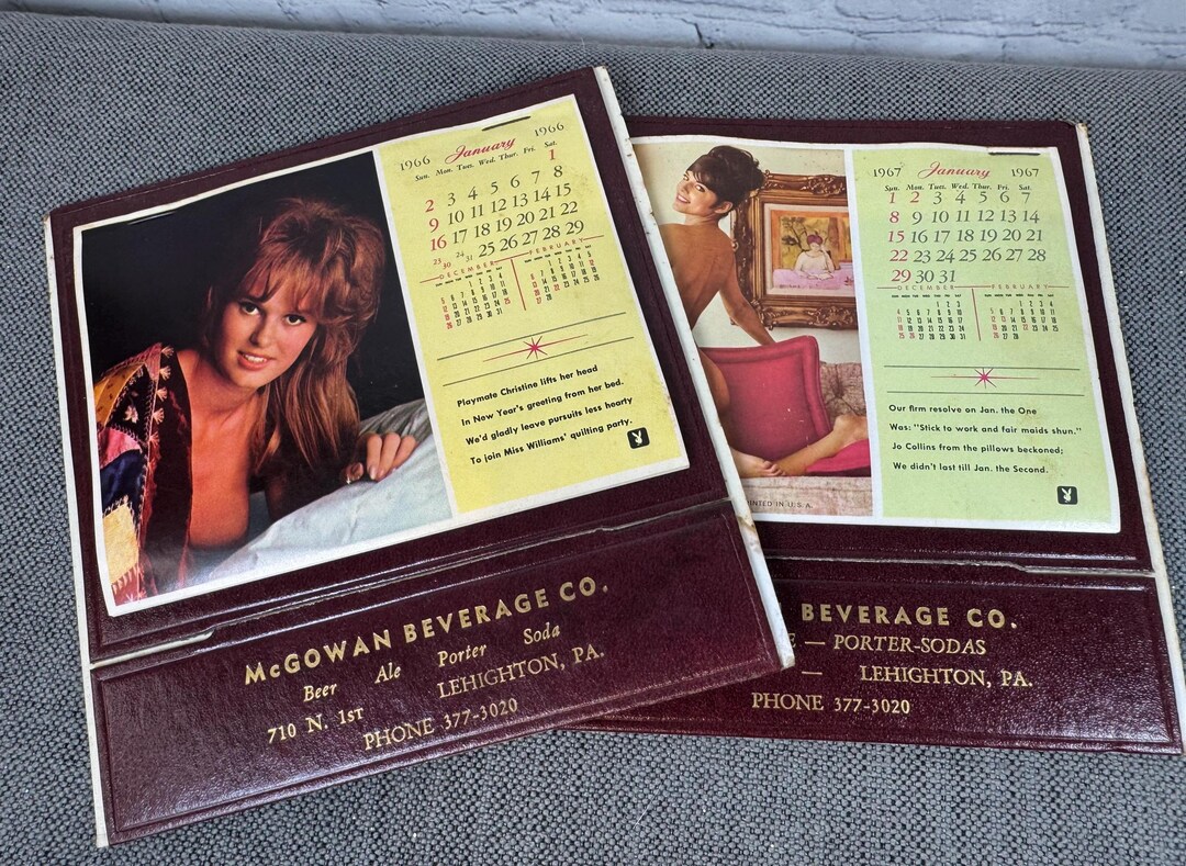 Choice 1960s Playboy 12 Month Bar Advertising Calendar, Never Used, Like New, 1966 & 1967 - Etsy