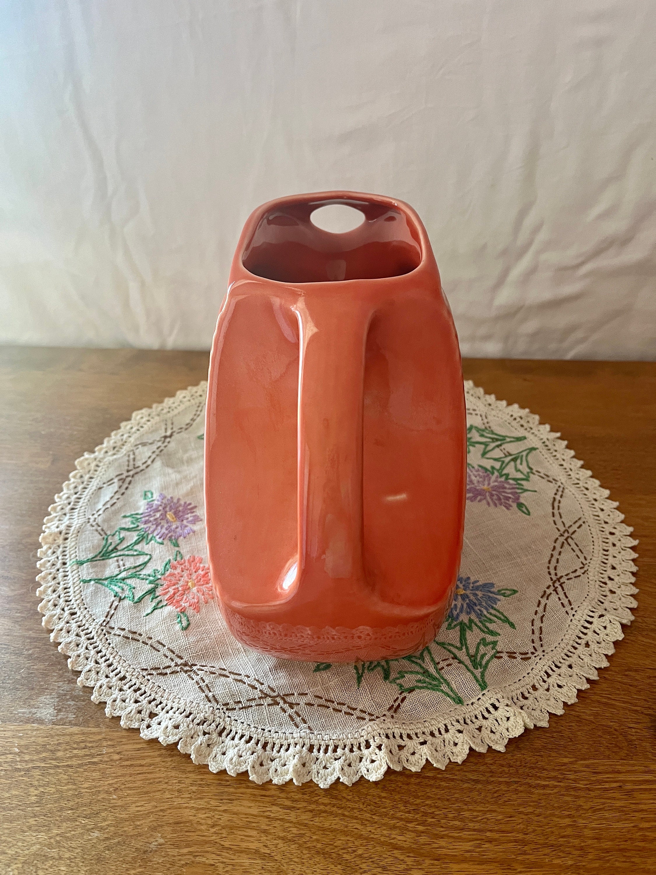 Homer Laughlin Fiestaware Large Disc Pitcher ~ Retired Persimmon ~ EUC ...