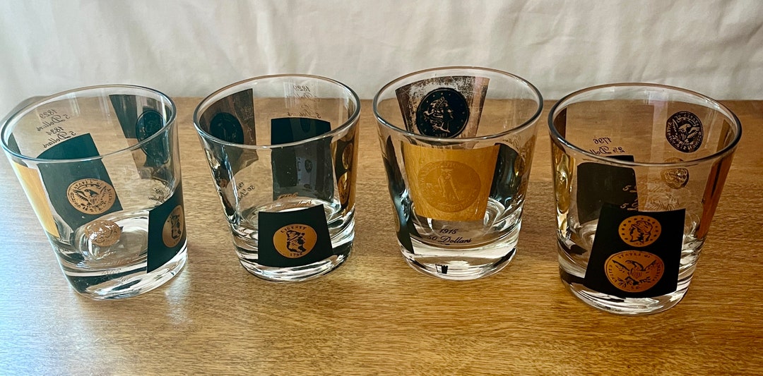 Set of 4 Cera International Bob Wallack 22kt MCM Cocktail Glasses - Etsy
