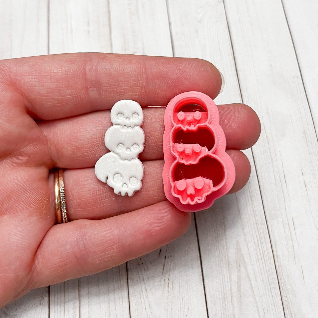 Stack of Skulls Cutter Polymer Clay 3D Printed Detailed Imprints ...