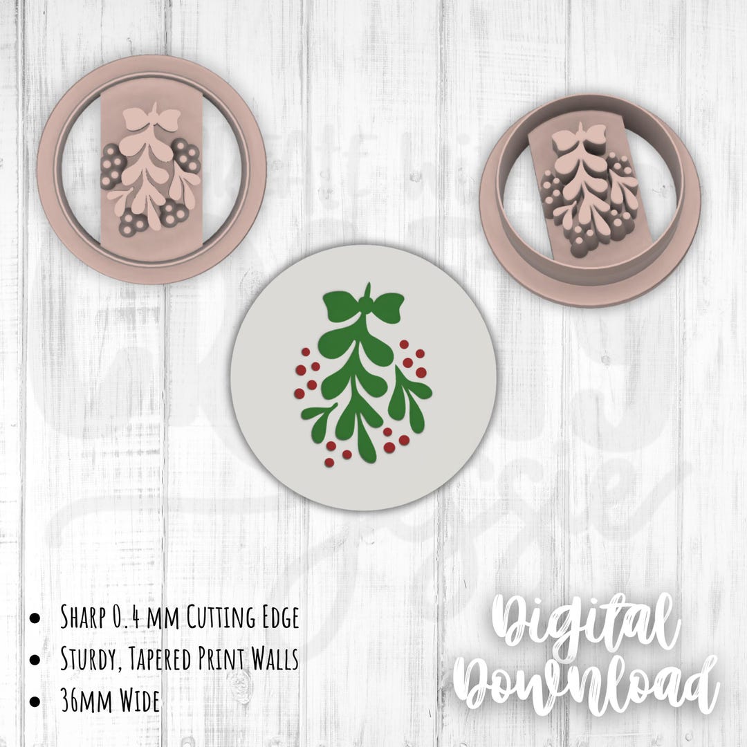 Mistletoe Circle Cutter STL Files - Polymer Clay Cutters With Imprints ...