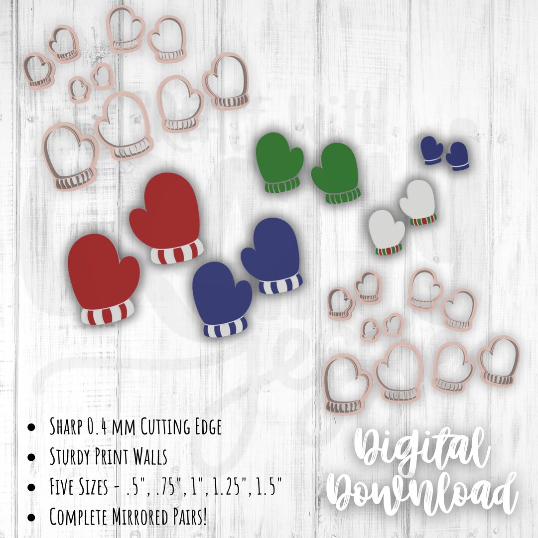 Mitten Set .stl Files - Polymer Clay Cutters Set - Etsy