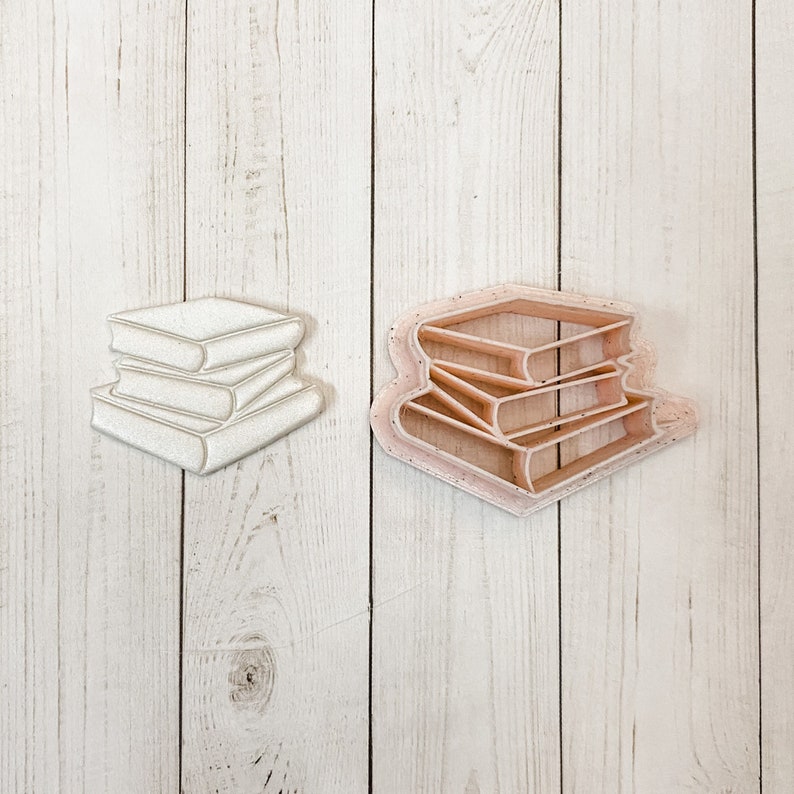 Stack of Books Cutter Polymer Clay 3D Printed Detailed Imprints ...