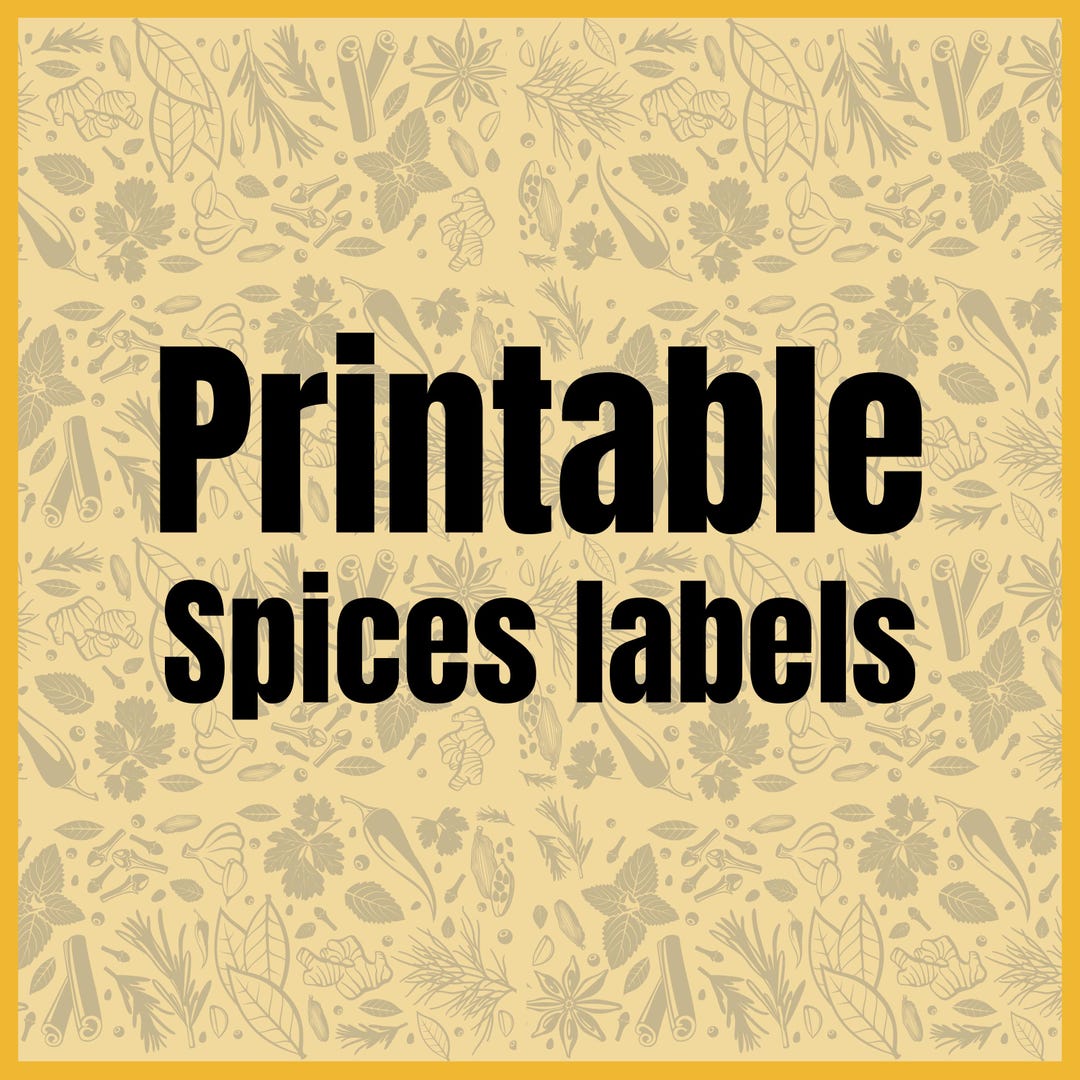 Aesthetic Spice Labels Set of 12 Kitchen Labels Instant Download - Etsy