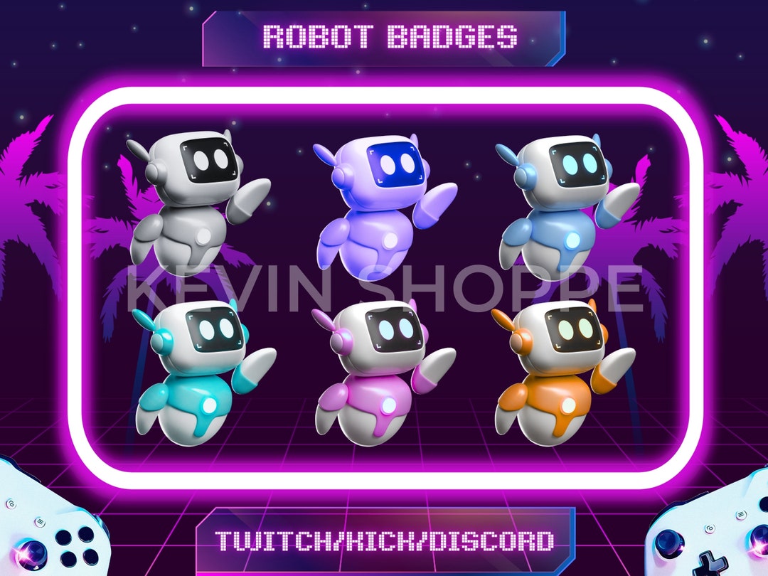 Twitch Robot Sub Badges 6 Badges Static Badges Compatible With Twitch ...