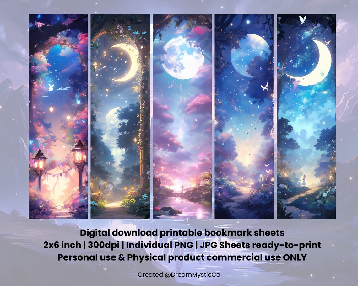 15 Magical Fairy Garden Realm Printable Bookmarks Cricut DIY Print and ...