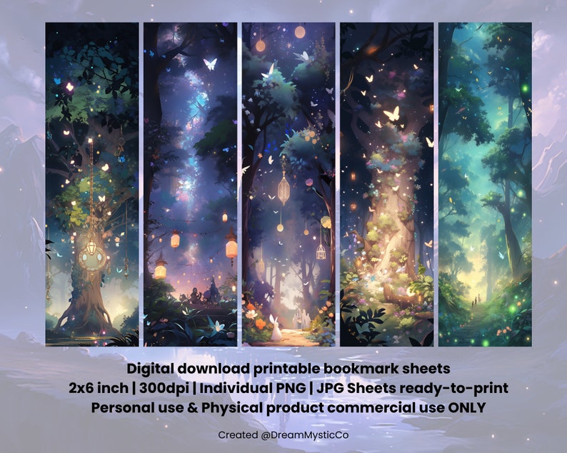 15 Magical Fairy Garden Realm Printable Bookmarks Cricut DIY Print and ...