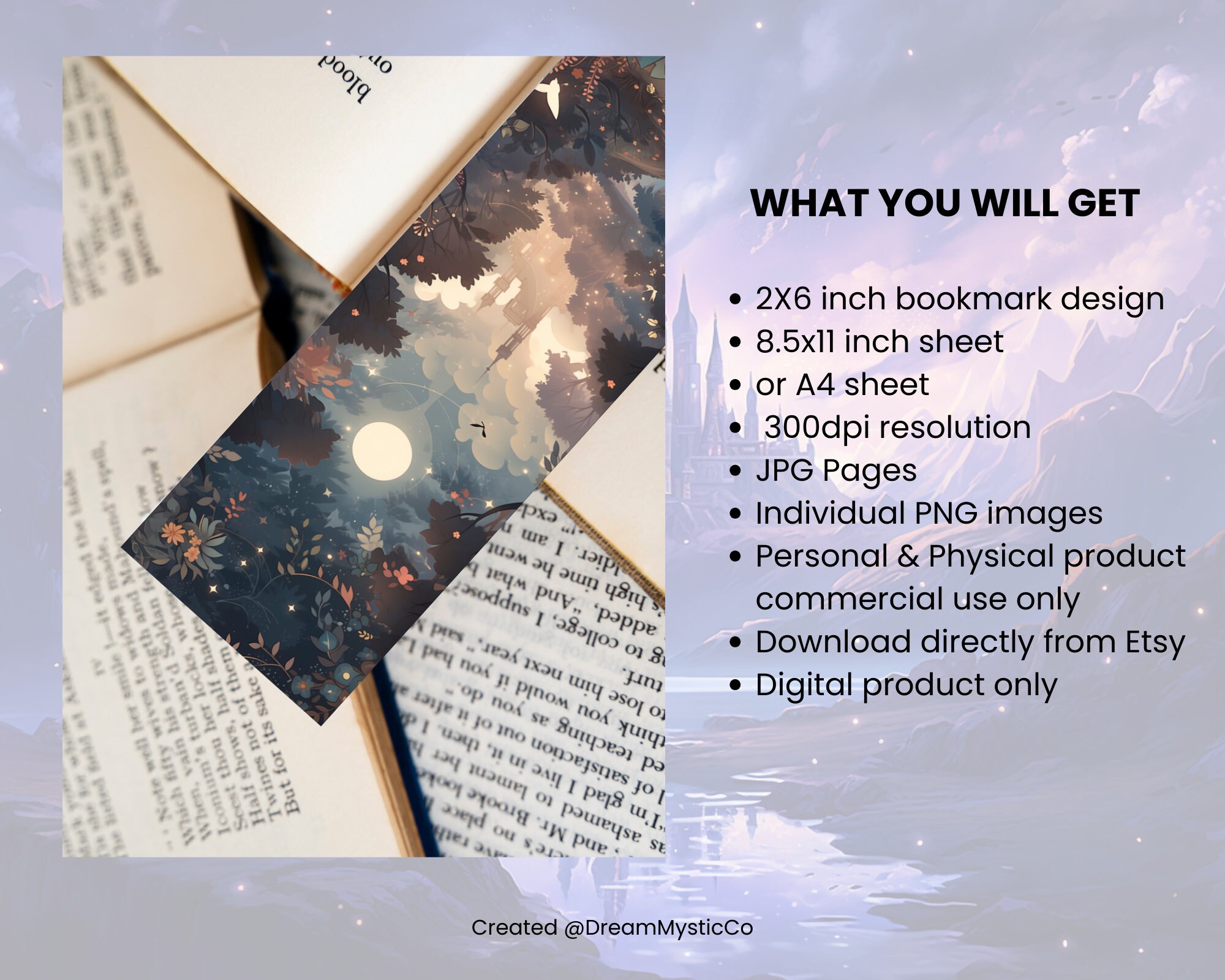 15 Magical Fairy Garden Realm Printable Bookmarks Cricut DIY Print and ...