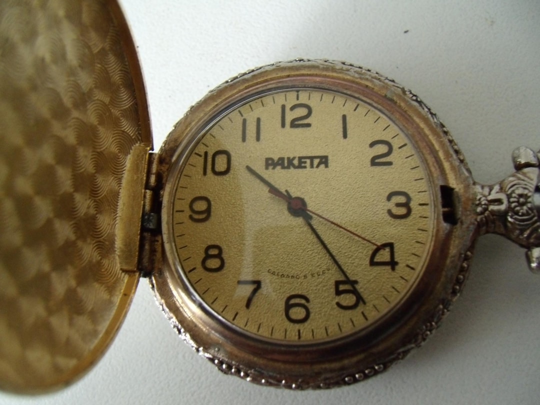 Vintage Russian Pocket Watch - Rocket , Mechanical Watch With Metal ...