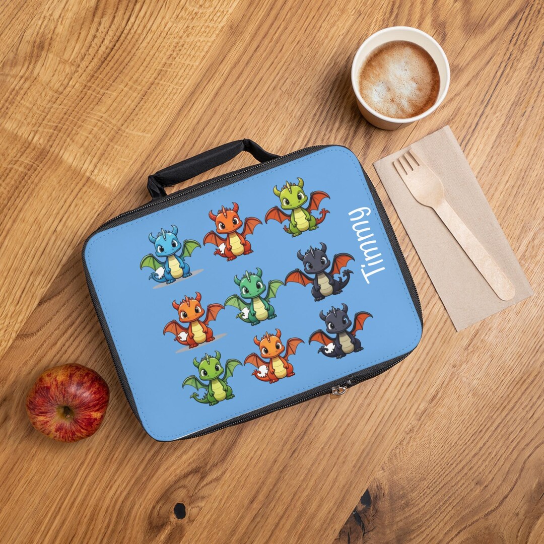 Personalized Dragon Lunch Bag Dragon Lunchbox Custom School Lunch Bag ...