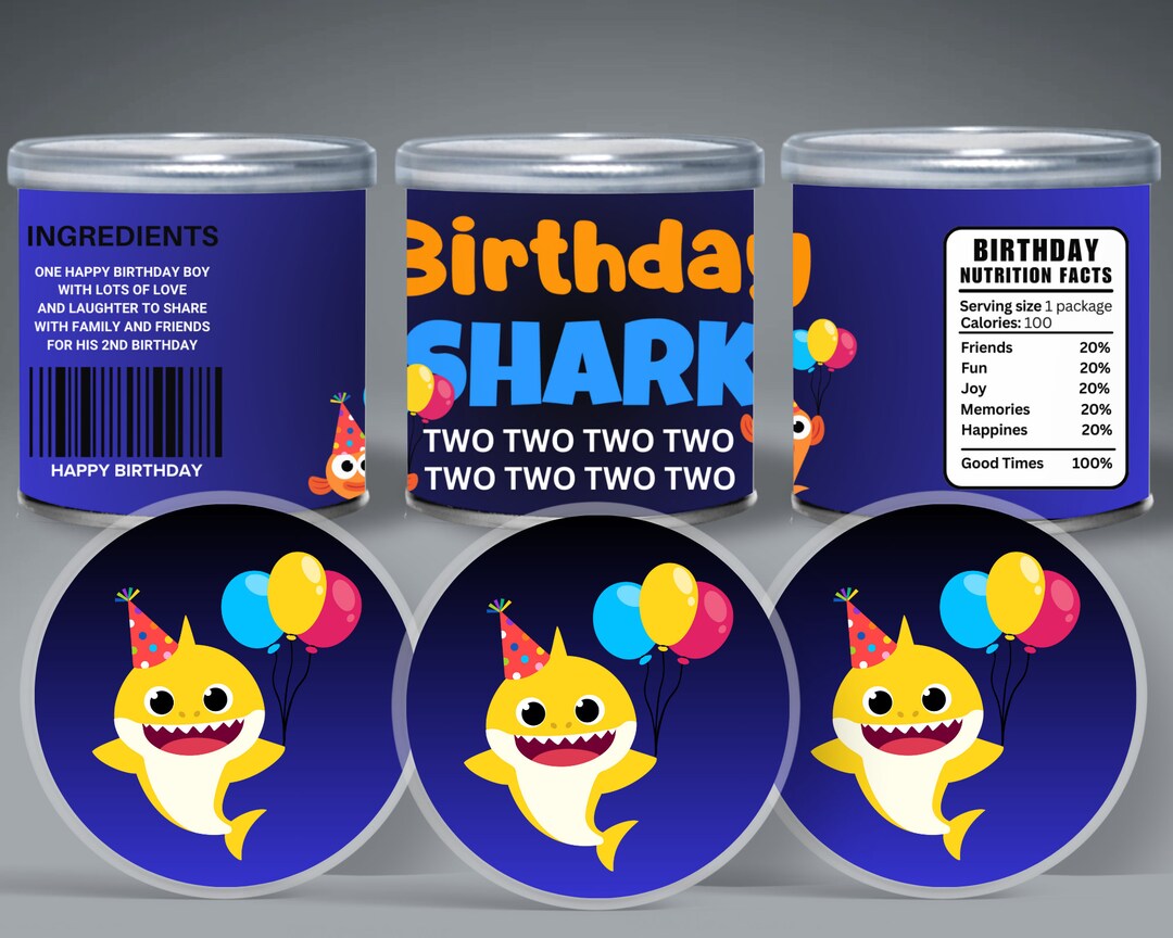Baby Shark Birthday / Baby Shark Pringles / Pringle Labels / Baby Shark ...