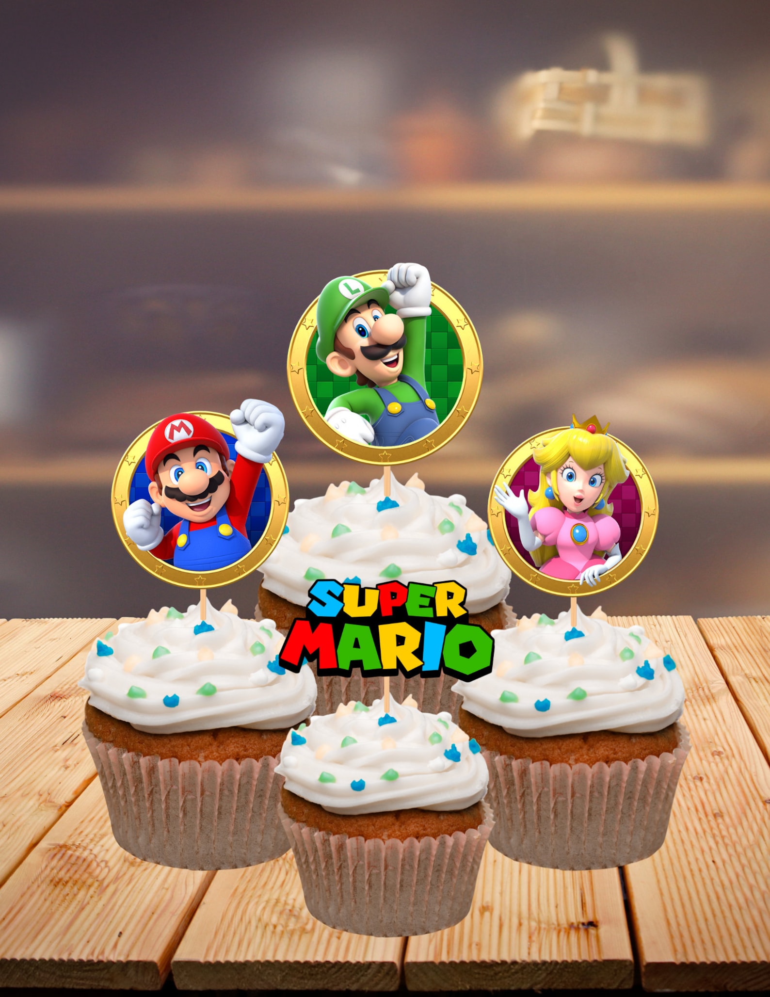 Super Mario Cupcake Toppers / Cake Toppers / Cupcake Toppers / Mario ...