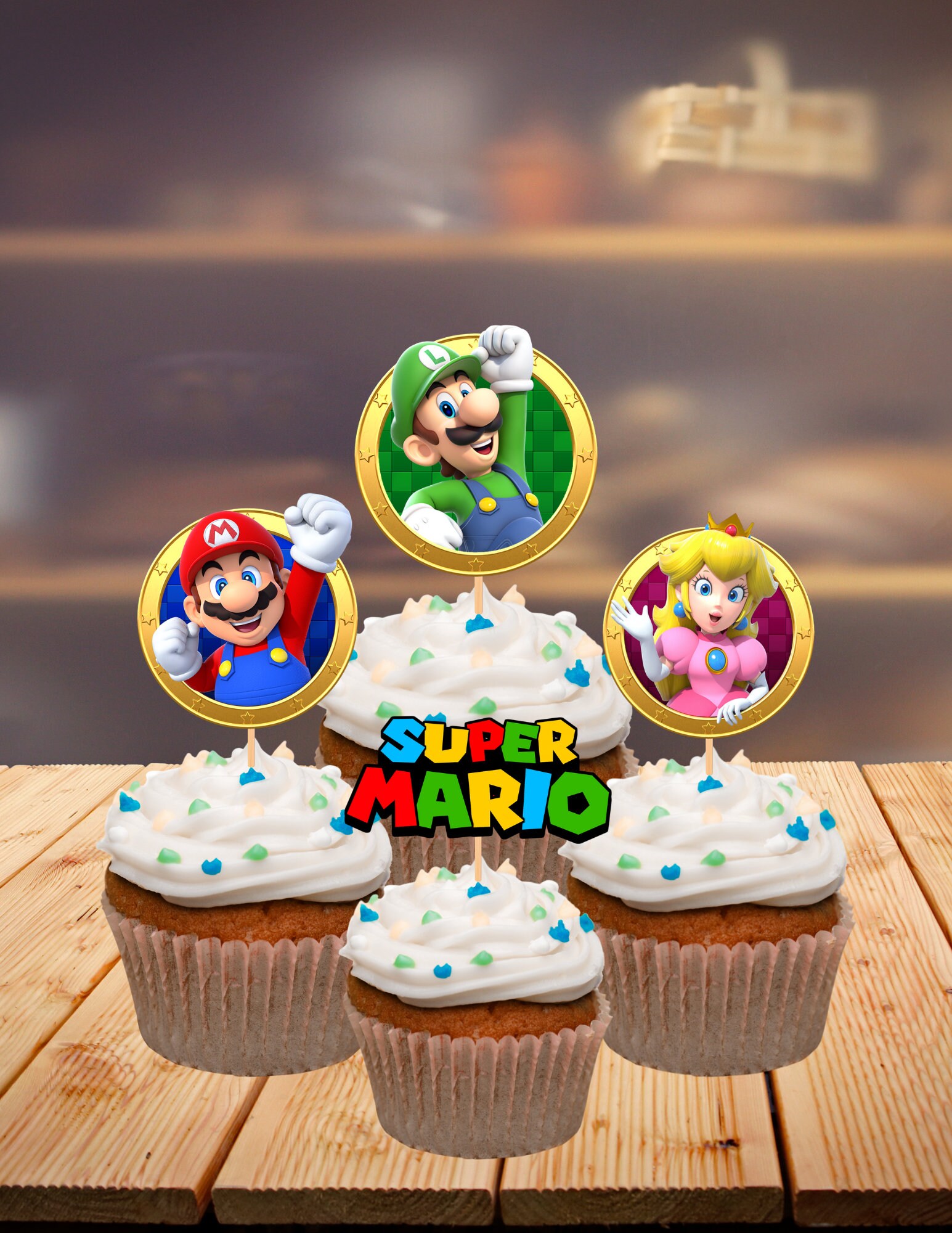 Super Mario Cupcake Toppers / Cake Toppers / Cupcake Toppers / Mario ...