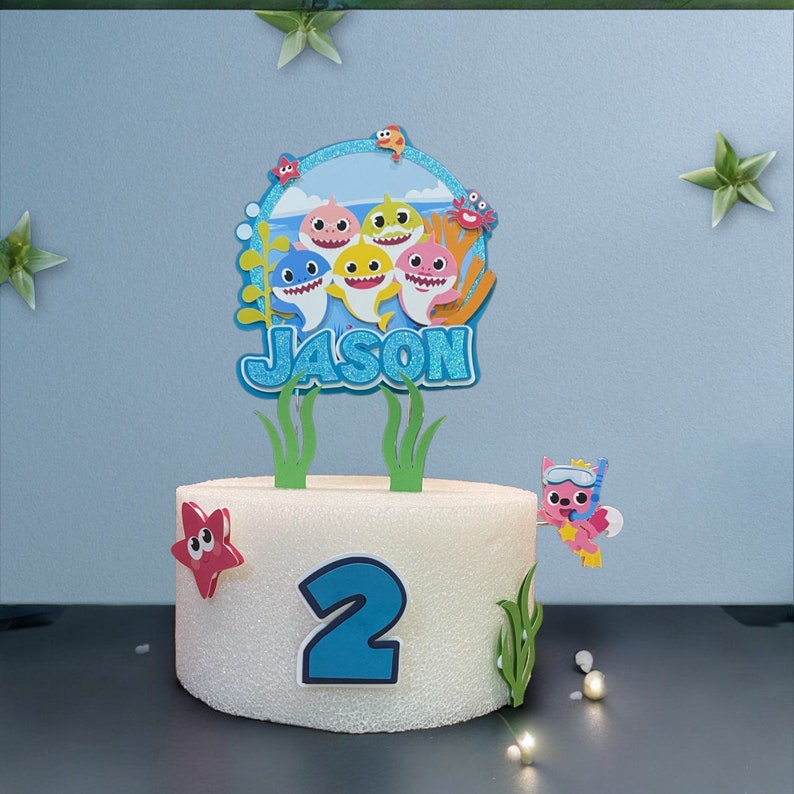 Baby Shark Cake Topper / Baby Shark Cake Toppers / Baby Shark Party ...