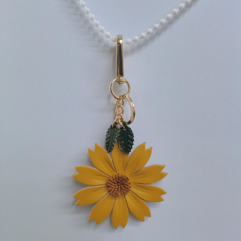 Daisy Leather Charm,handmade Leather Handbag Charms,daisy Charms ...