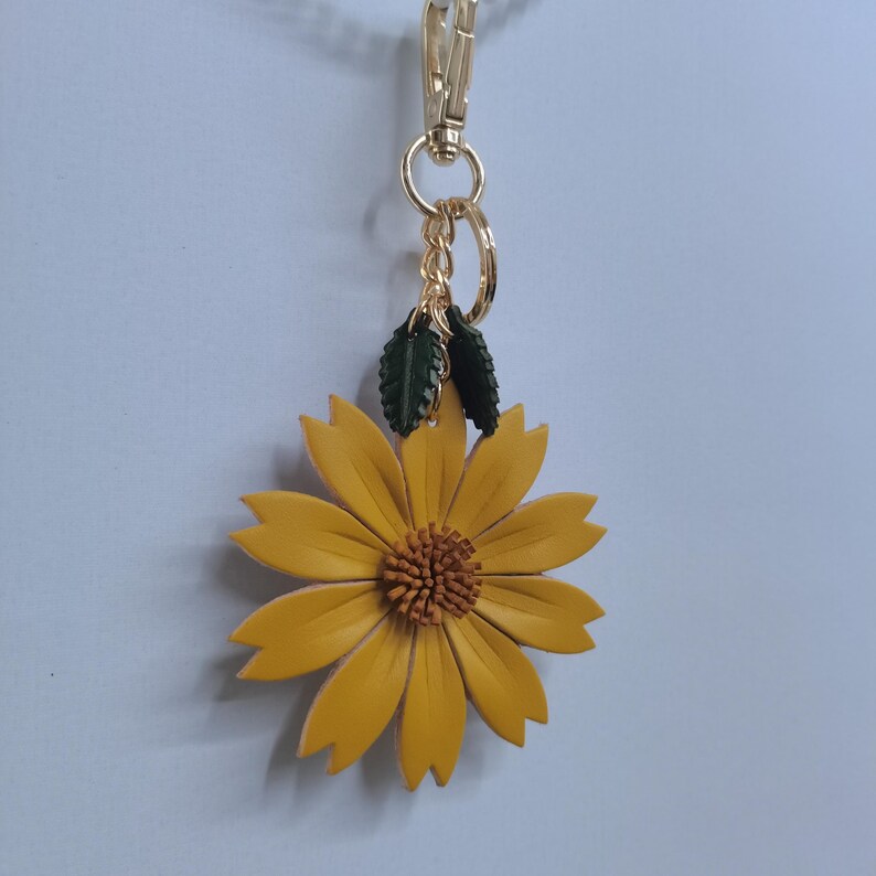Daisy Leather Charm,handmade Leather Handbag Charms,daisy Charms ...