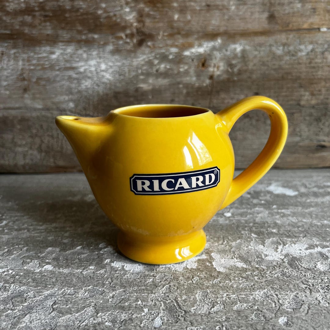 Ricard Pitcher - Vintage Water Jug for Pastis - Small Yellow Pitcher ...
