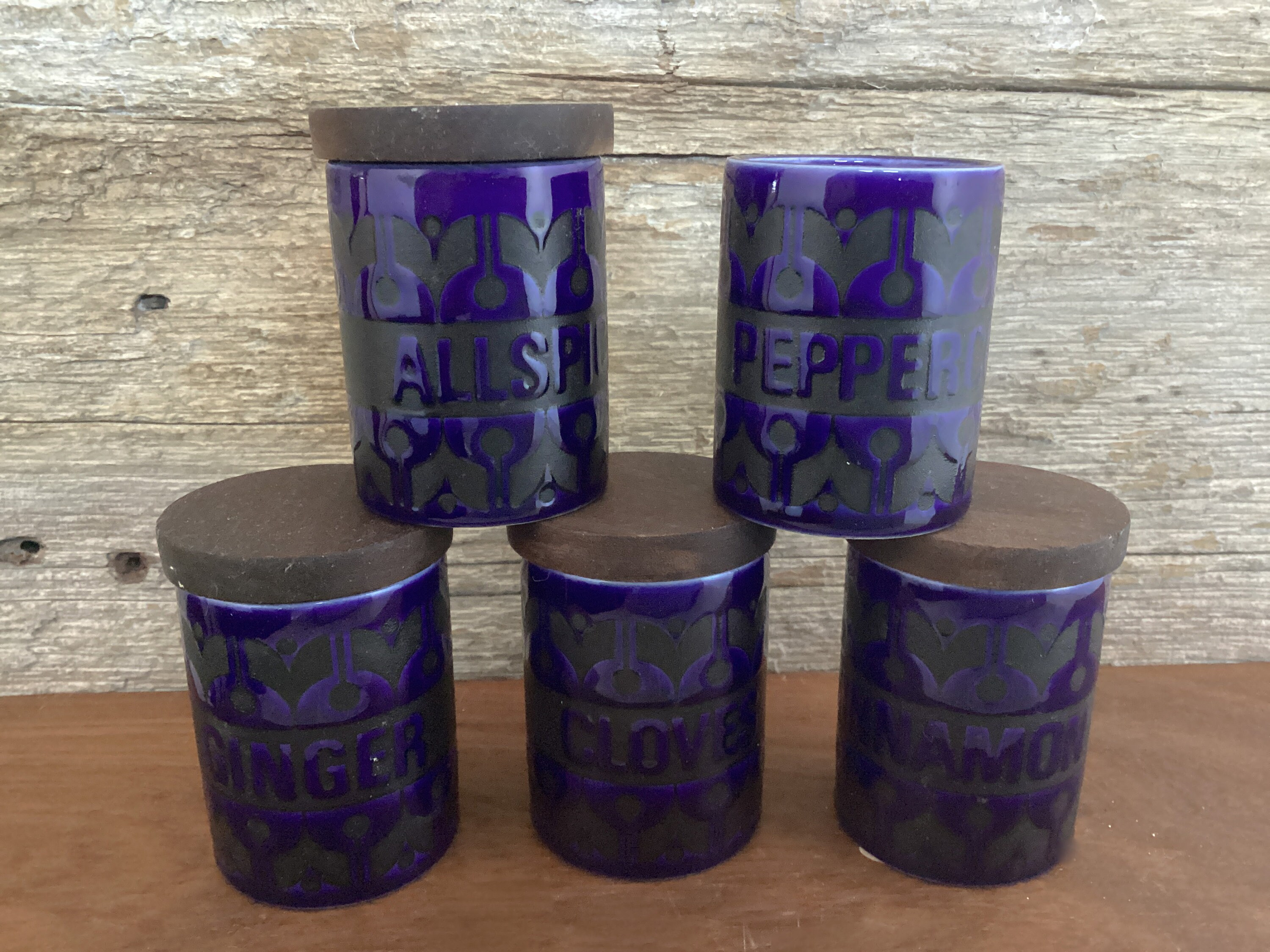 Blue spice jars store