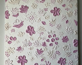Textured Painting. Texture Floral Art. Textured Flower Painting. Wall ...