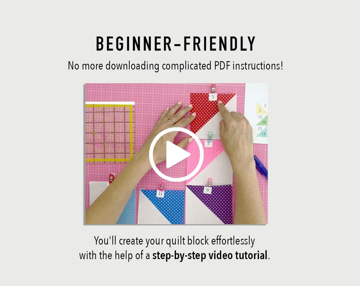 Colorful Quilt Block Pattern, Quilting for Beginners, Easy Quilting - Etsy