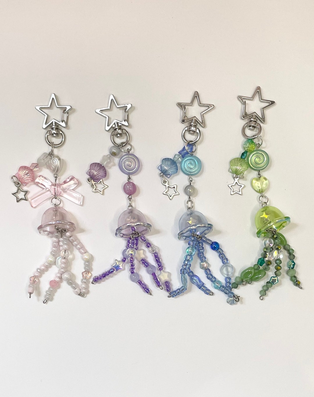 Jellyfish Keychains, Handmade Keychain Ocean Accessories, Handmade ...