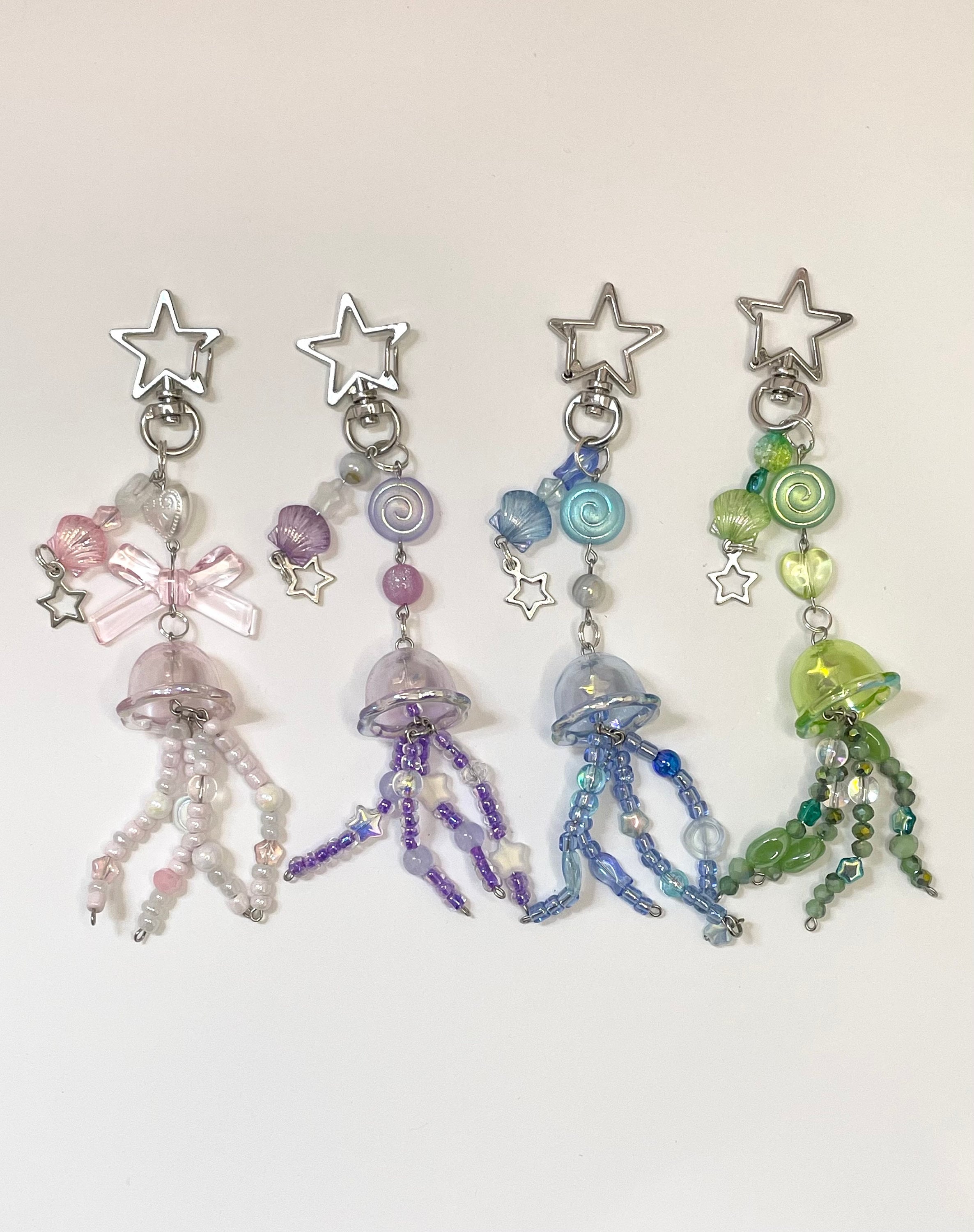 Jellyfish Keychains, Handmade Keychain Ocean Accessories, Handmade ...