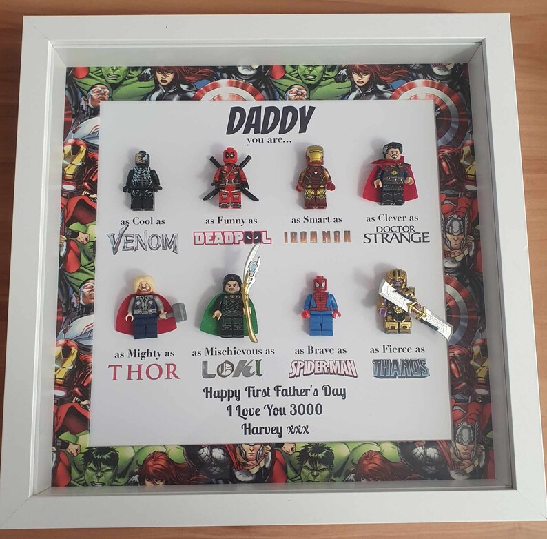 Superhero Frame 8 Characters Border Father's Day Gift Idea - Etsy Australia
