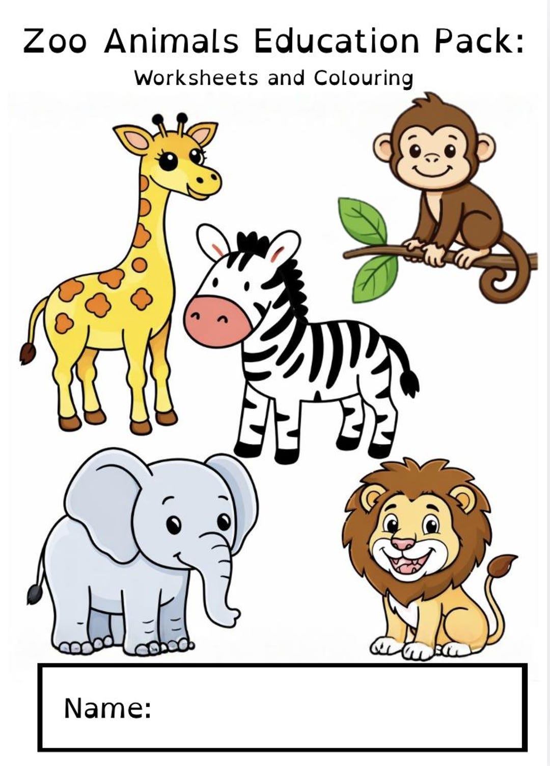 Zoo Animals Education Pack: Worksheets & Colouring for Primary ...