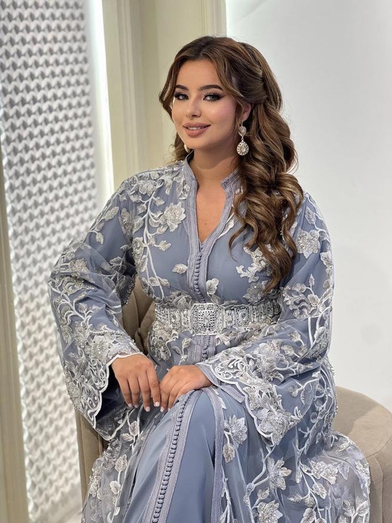 Luxurious Moroccan Caftan Lebsa Ilham Authentic Handmade Kaftan Ideal for Weddings and ...