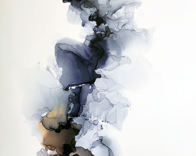 Original Ink 12.6x18.1 32x46 Cm Yupo Paper abstract Alcohol Ink ...