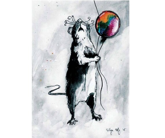 Print Rat Art 8x12 16x12 A4 A3 Select Size Canvas or - Etsy