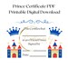 Printable Prince Certificate for Childrens Birthday Parties, Prince ...