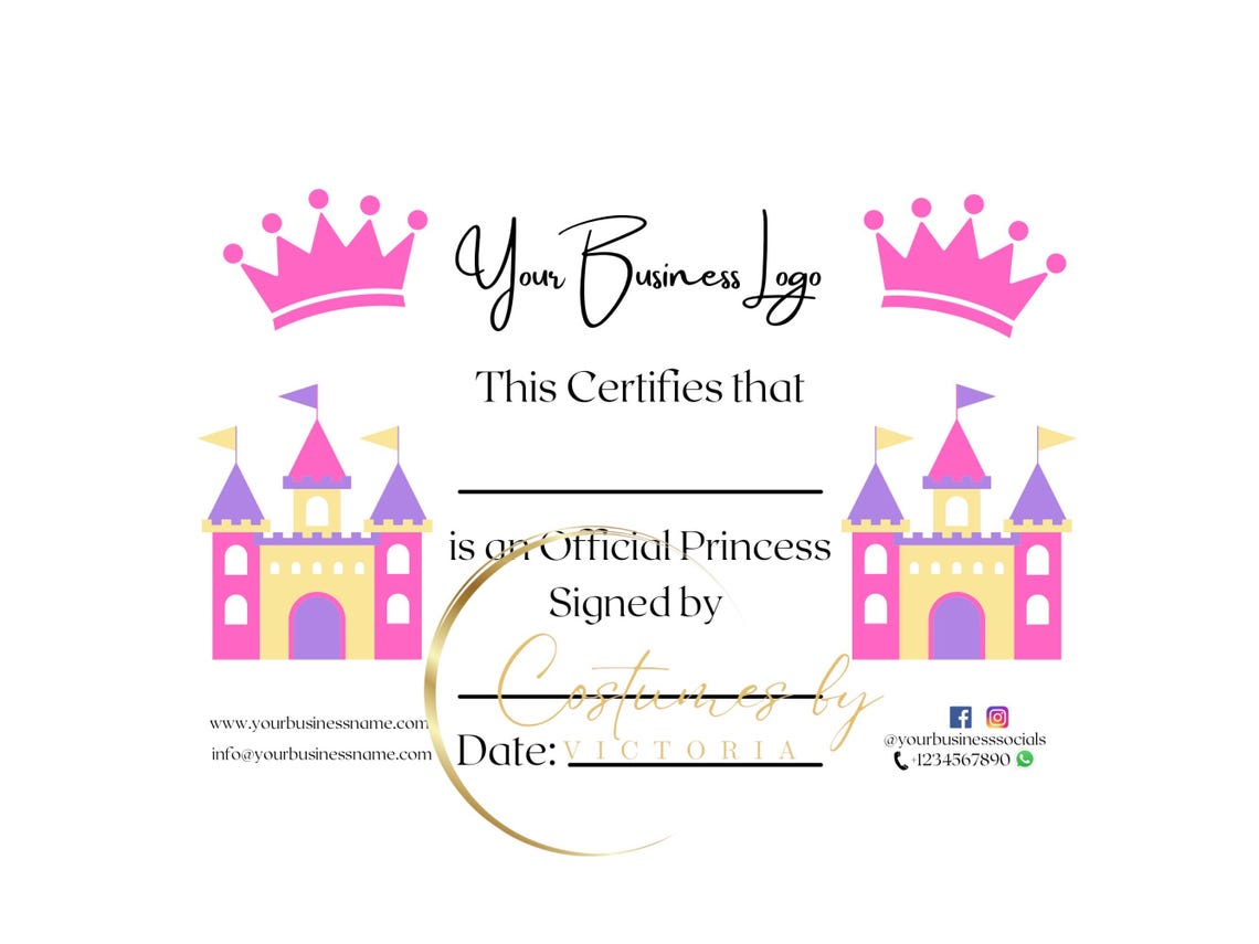 Printable Princess & Prince Certificate Bundle for Childrens Birthday ...