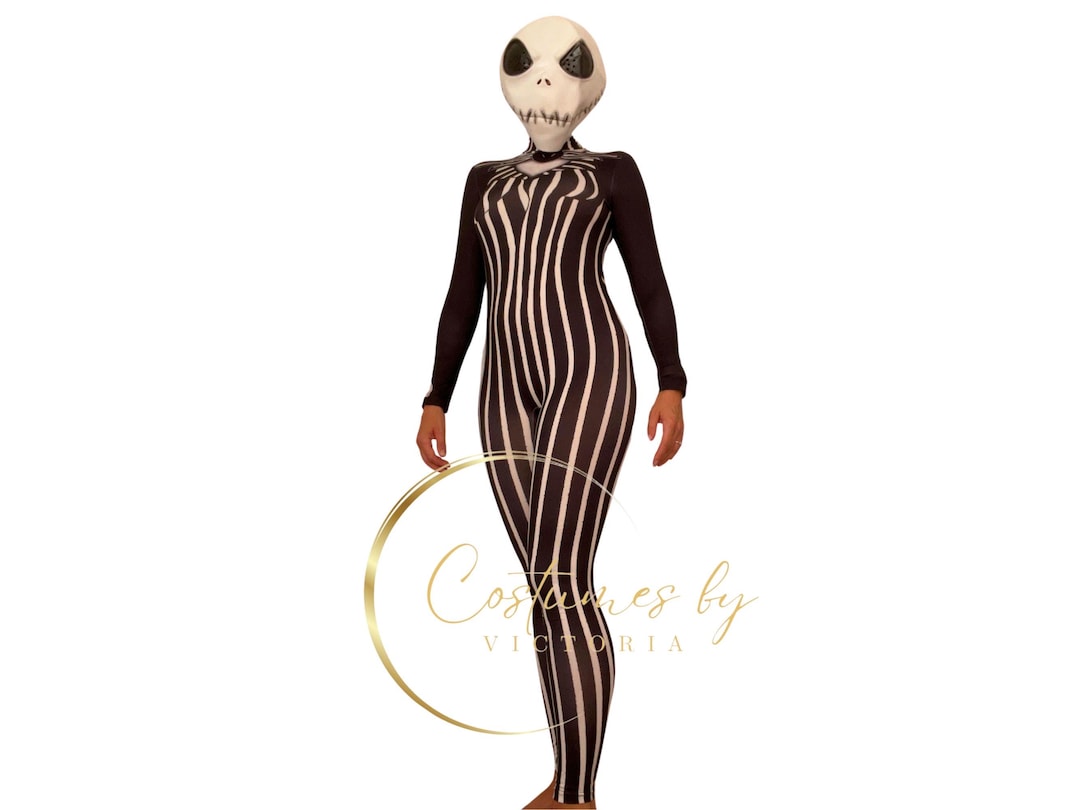 Complete Female Adult Jack Skellington Costume With for Halloween ...