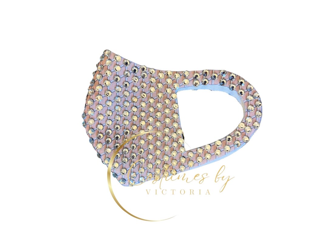 Nude Rhinestone Face Mask for Evening Outfit, Crystal Face Covering for ...