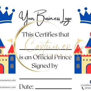 Printable Prince Certificate for Childrens Birthday Parties, Prince ...