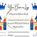 Printable Prince Certificate for Childrens Birthday Parties, Prince ...
