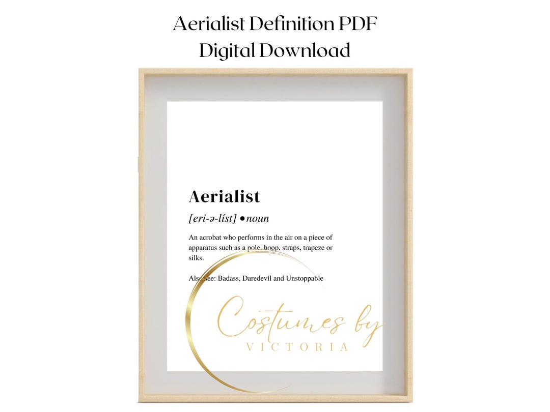 Aerialist Definition Digital Download for Gift for Aerialist ...