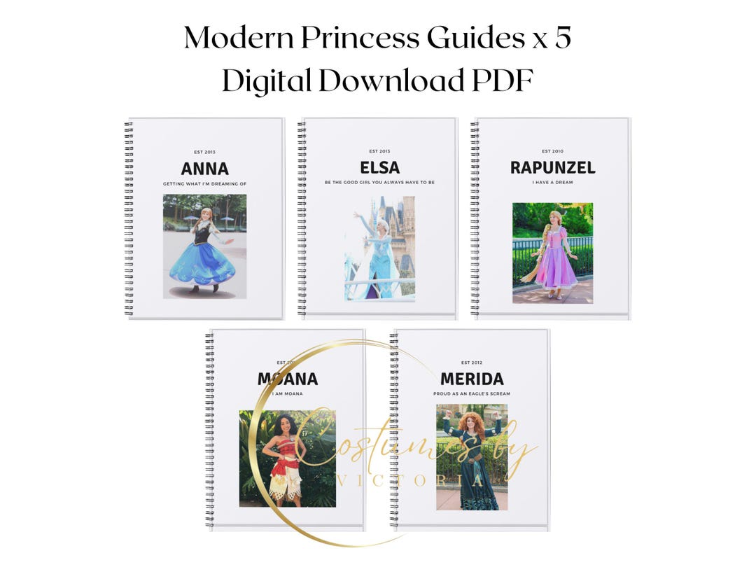 5 Modern Princess Character Guides PDF Download for Childrens Party ...