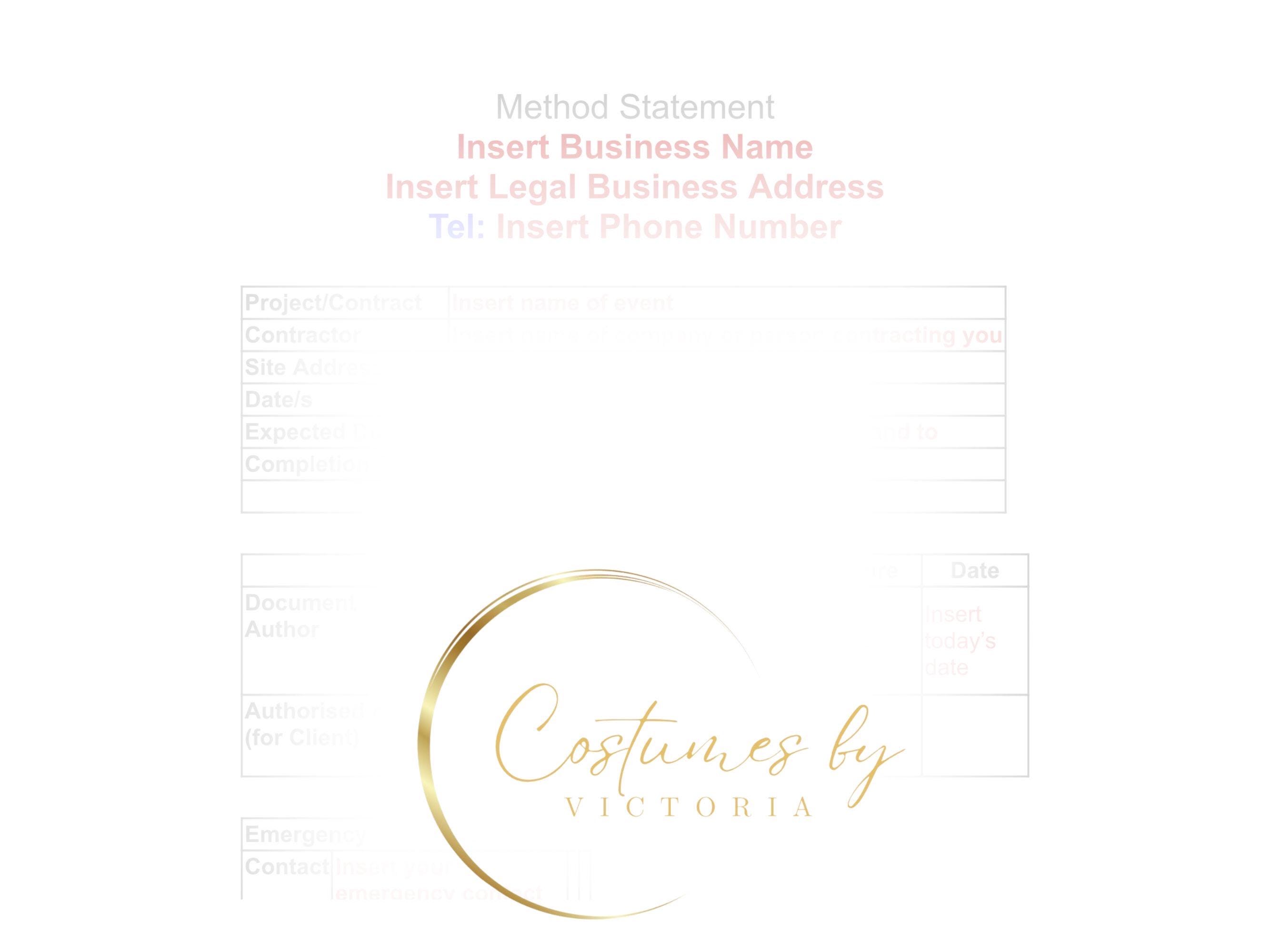 Method Statement Template for Digital Download for Entertainment Agency ...