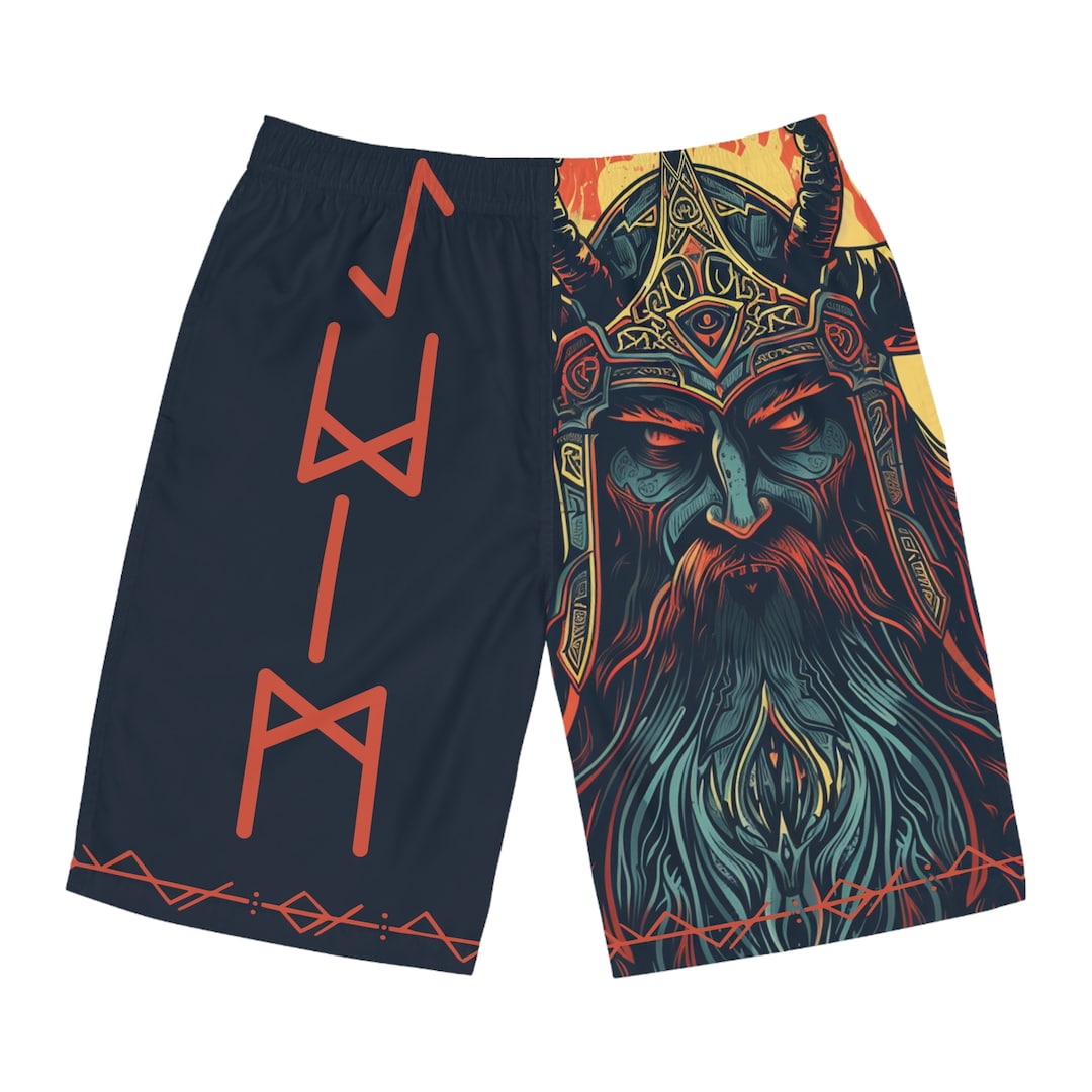 Odin Viking Board Shorts for Men Custom Runic Swimwear With 'swim ...